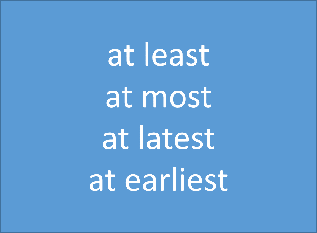「少なくとも」「せいぜい」「遅くても」「早くても」は英語で？ - ぼきゃ部
